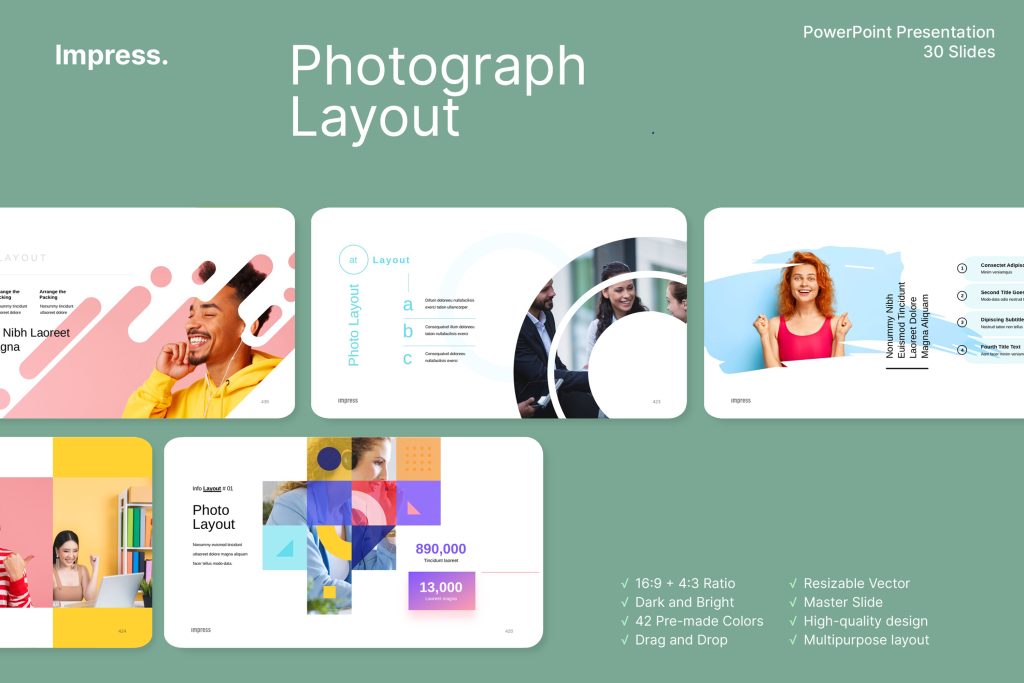 Stunning Photograph Layouts for PowerPoint Presentations