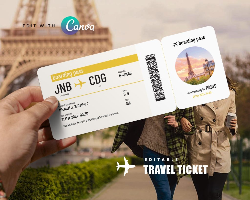 Surprise Airline Ticket Template for Memorable Trips